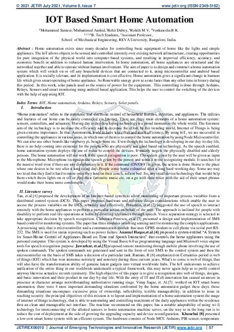 Pdf Iot Based Smart Home Automation Mohammed Sameer