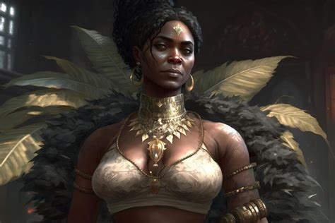 Premium Ai Image Beautiful Fantasy Black Woman On Cannabis Background