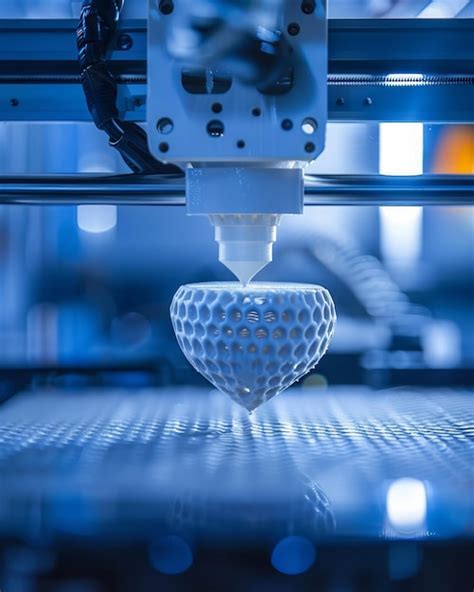 Premium Photo 3d Printer Creating Model Innovation At Work Soft Blue