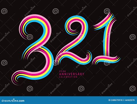 321 Number Design Vector Graphic T Shirt 321 Years Anniversary