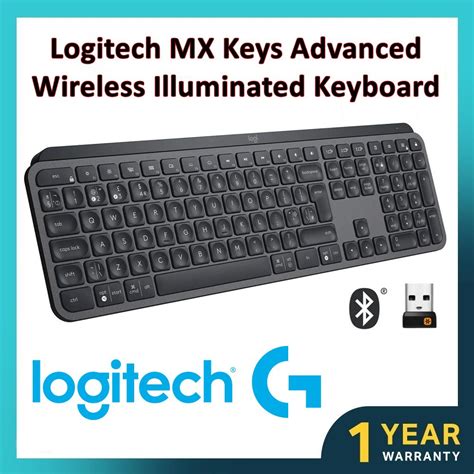 คีย์บอร์ดไร้สาย Logitech Mx Keys Advanced Wireless Illuminated Keyboard คีย์ไทย อังกฤษ 1y