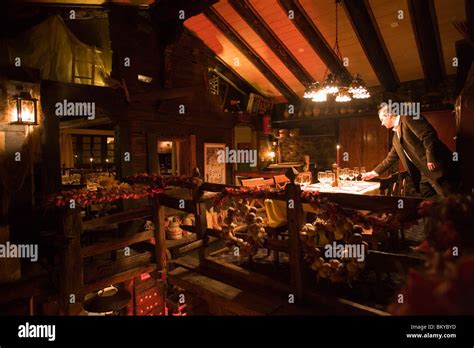 Waiter Setting The Table In The Restaurant Portofino The First Class Restaurant Of Hotel Post