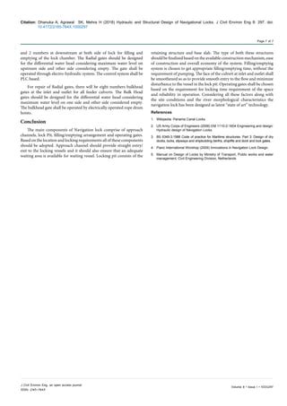 Hydraulic And Structural Design Of Navigational Locks 2165 784 X