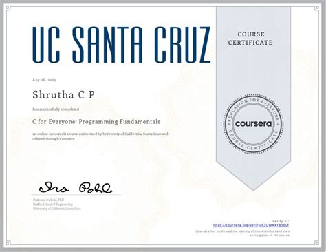 Shrutha C P On Linkedin Coursera Programming Cprogramming Coding