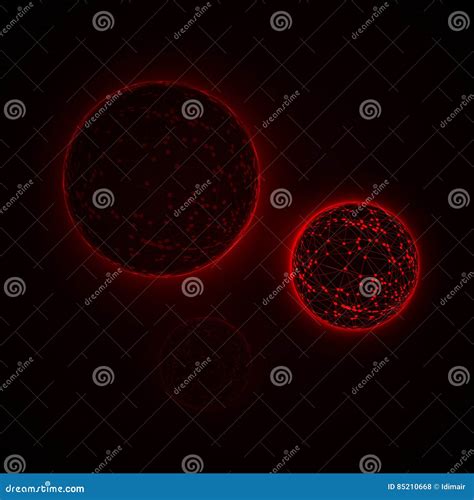 Sphere With Connected Lines And Dots Wireframe Mesh Polygonal Element Stock Vector