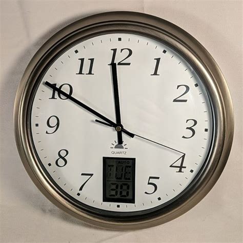 Nexxtech Wall Decor Nexxtech Quartz Analog Clock Digital Date Day Auto Wind Wall Decor