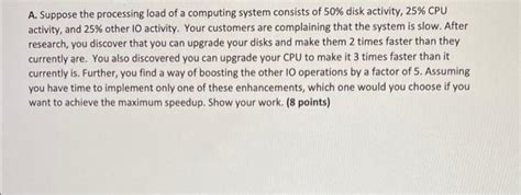 Solved A Suppose The Processing Load Of A Computing System