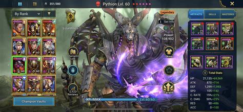 My Pythion Build Please Criticize R Raidshadowlegends