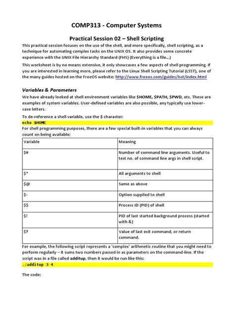 comp313 prac2 2019 pdf command line interface shell computing