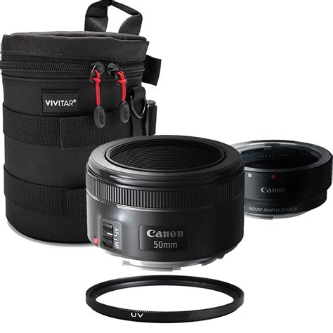 Canon EF 50mm f/1.8 STM Lens with EF-M Adapter for Canon EOS M50 M200 ...
