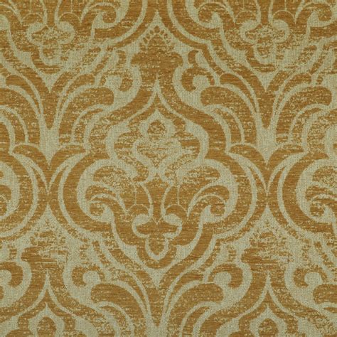 Mono Tone Faded Damask Pattern Orange Colour Chenille Quality