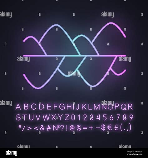 Music Frequency Level Neon Light Icon Vibration Noise Level Curves Sound Waves Waveforms