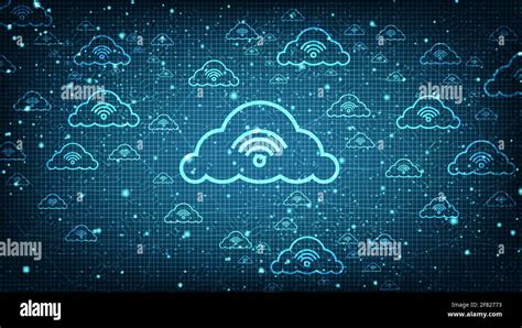 Digital Network Connecting With Clouds On Global Technology Background