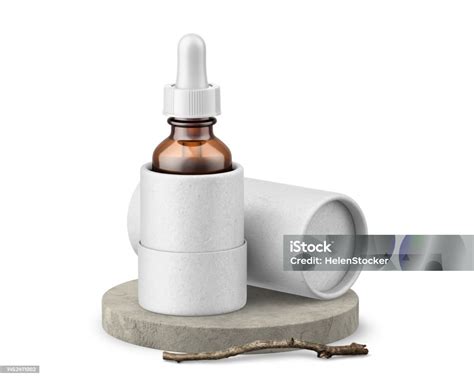 호박색 유리 스포이드 병 흰색 튜브 연단 및 나뭇 가지 모형 0명에 대한 스톡 벡터 아트 및 기타 이미지 0명 3차원 형태 건강관리와 의술 Istock