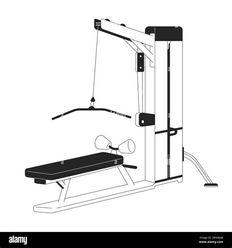 Lat Pulldown Machine Flat Monochrome Isolated Vector Object Stock Vector Image And Art Alamy