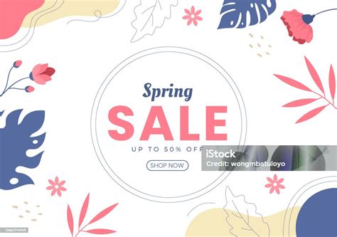 봄 세일 꽃 꽃 배경 자연 템플릿 벡터 일러스트 와 시즌 식물 인사말 카드에 적합 초대 또는 포스터 가격에 대한 스톡 벡터 아트 및 기타 이미지 Istock