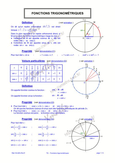 Cours Trigonometrie Trigonométrie Cours De Maths 6ème Cours De Maths