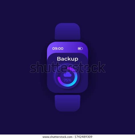 System Backup Smartwatch Interface Vector Template Stock Vector