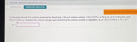 Solved Buffers Buffers And Buffer Capacity Introduction