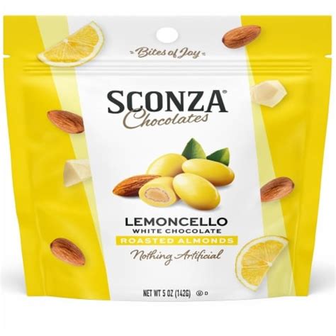 Sconza® Chocolates Lemoncello White Chocolate Roasted Almonds 5 Oz
