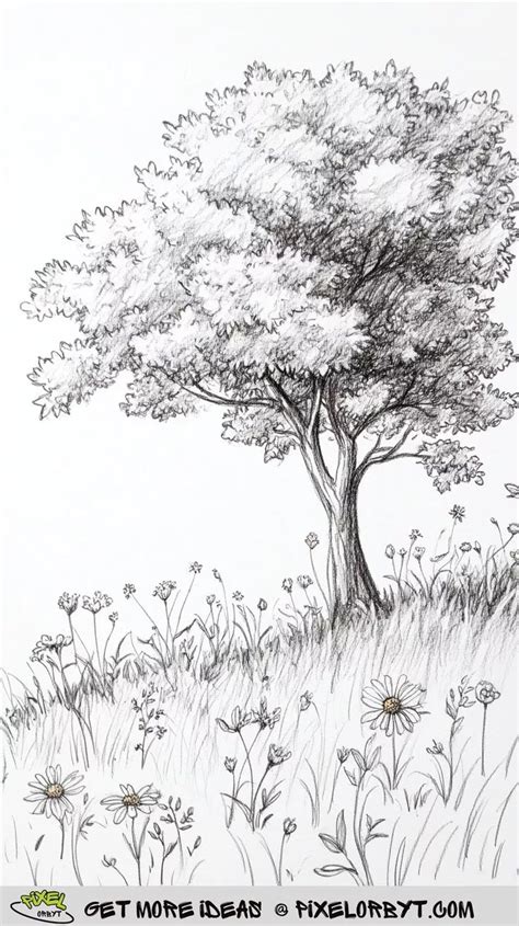 30 Tree Sketching Ideas Exploring Nature Pixel Orbyt Nature Art