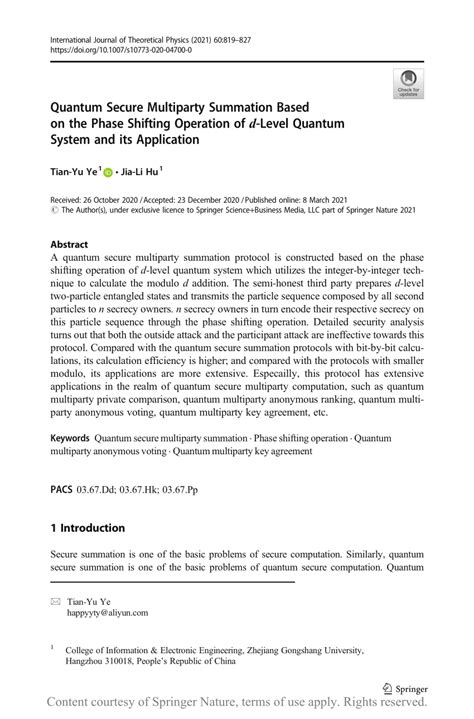 Quantum Secure Multiparty Summation Based On The Phase Shifting