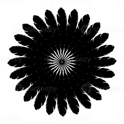 Ornamental Circle Shape Made By Feather Composition For Decoration Ornate Website Art