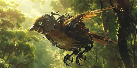 Sparrow Flying Cinematic Digital Art Premium AI Generated Image