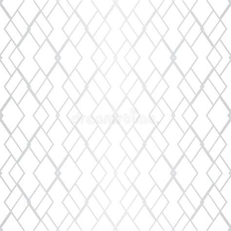 Silver Lines Pattern Vector Geometric Seamless Texture With Grid Net Mesh Stock Vector