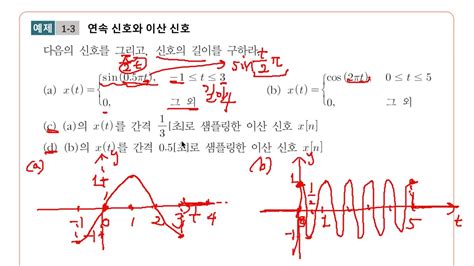 신호및시스템 3강 2부 신호표현2 교재 1장3절 Youtube