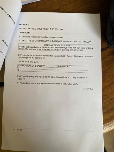 Section B Answer Any Two Questions In This Section Question 2 2 1 Elabo