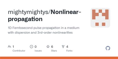 Github Mightymightysnonlinear Propagation 1d Femtosecond Pulse