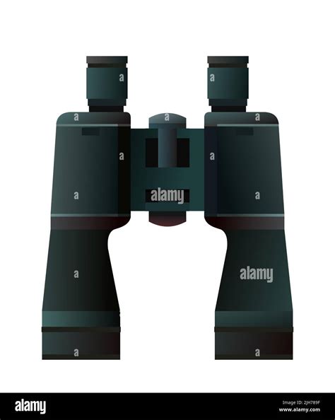 Binoculars Are Tourist Optics Device Object Isolated On White Background Vector Stock Vector