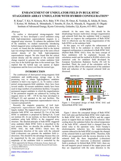 Pdf Enhancement Of Undulator Field In Bulk Htsc Staggered Array Undulator With Hybrid