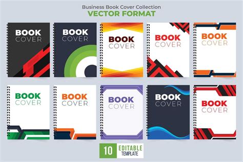 Business Notebook Cover Design Bundle With Creative Shapes Office