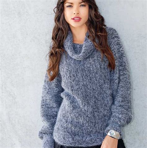 Свитер с широким воротником схема вязания спицами Вяжем Свитеры на Модели Модные