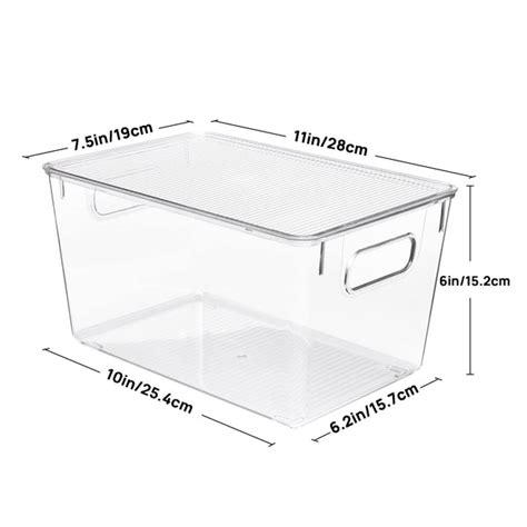 Vtopmart 6 Pack Clear Stackable Storage Bins With Lids Large Plastic