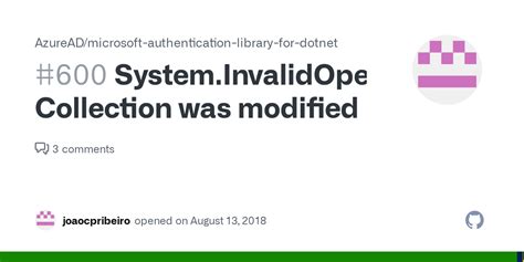Systeminvalidoperationexception Collection Was Modified · Issue 600