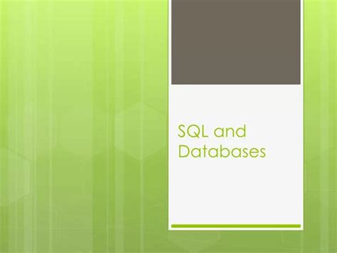 Ppt Sql And Databases Powerpoint Presentation Free Download Id2830831