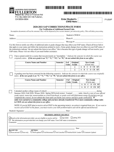 Fillable Online Sap Correction Update Fax Email Print Pdffiller