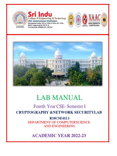 R18cse41l1 Crytography Network Security Lab Pdf Encryption R18cse41l1 Crytography Network Security Lab Pdf Encryption