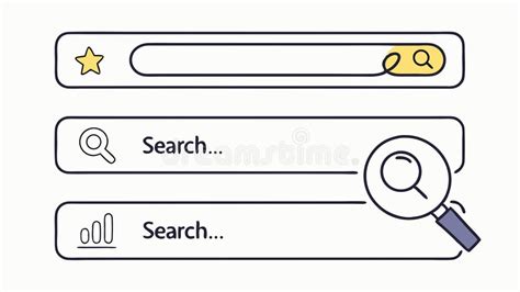 Search Bar Interface Elements Website Navigation And Ui Design Vector
