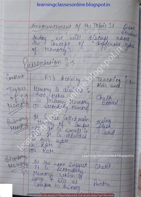 lesson plan for computer teachers on types of computer memory artofit