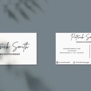 Simple QR Code Business Card Template Instant Download Trending Printable Visiting Card Canva