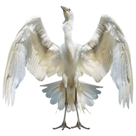 A Large White Bird With Outstretched Wings Standing White Bird Large Bird Bird With