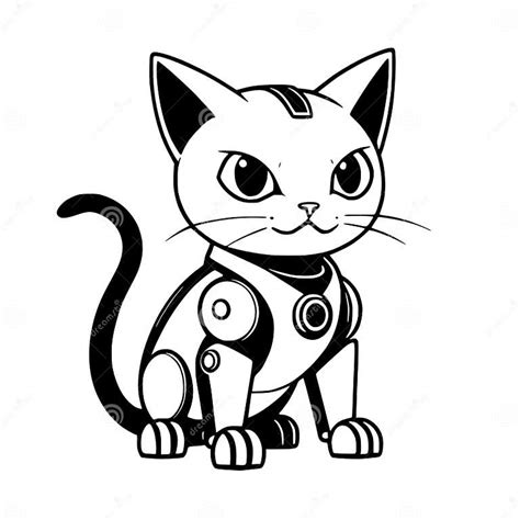 Cat Robot Cartoon Character Illustration Stock Illustration