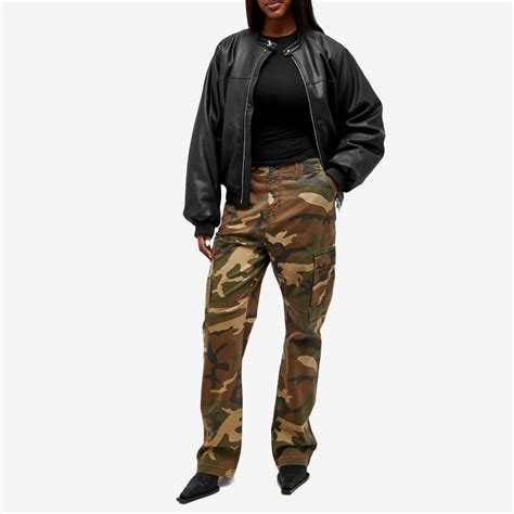 Good American Womens Uniform Camo Cargo Pants In Fatigue Green Good
