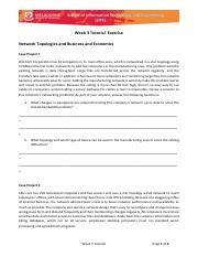 Week Network Topologies And Business And Economic Pdf Week Tutorial Exercise Network