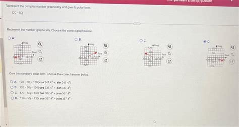 solved represent the complex number graphically and give its