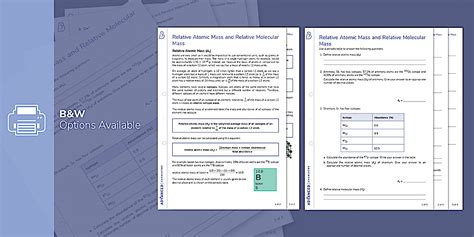 Relative Atomic Mass And Relative Molecular Mass Twinkl